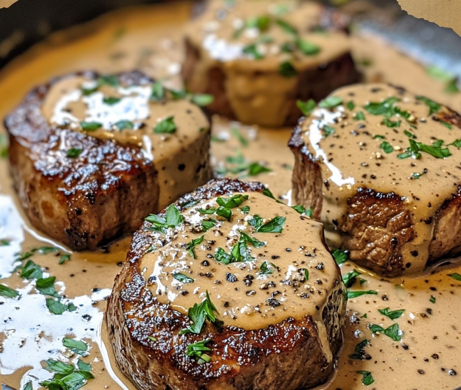 Filet Mignon with Creamy Parmesan Mustard Sauce - Recipe Delice