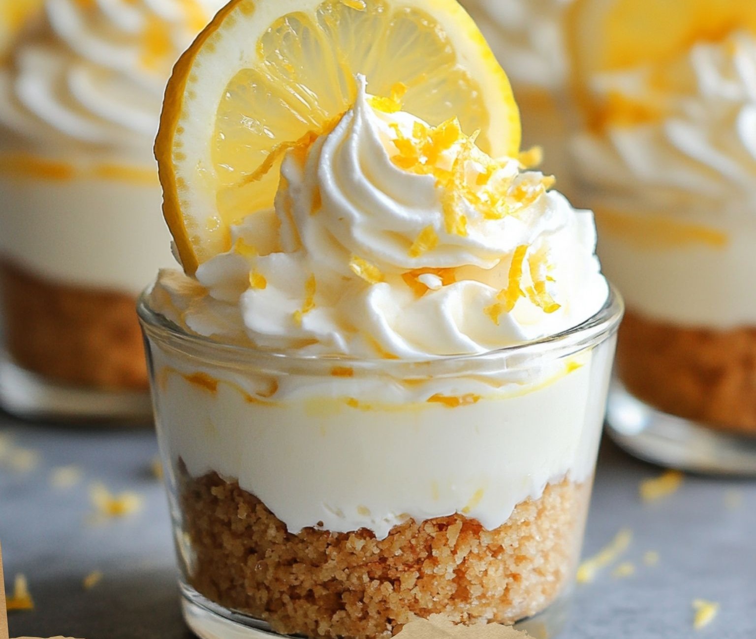 No-Bake Lemon Cheesecake Cups - Recipe Delice