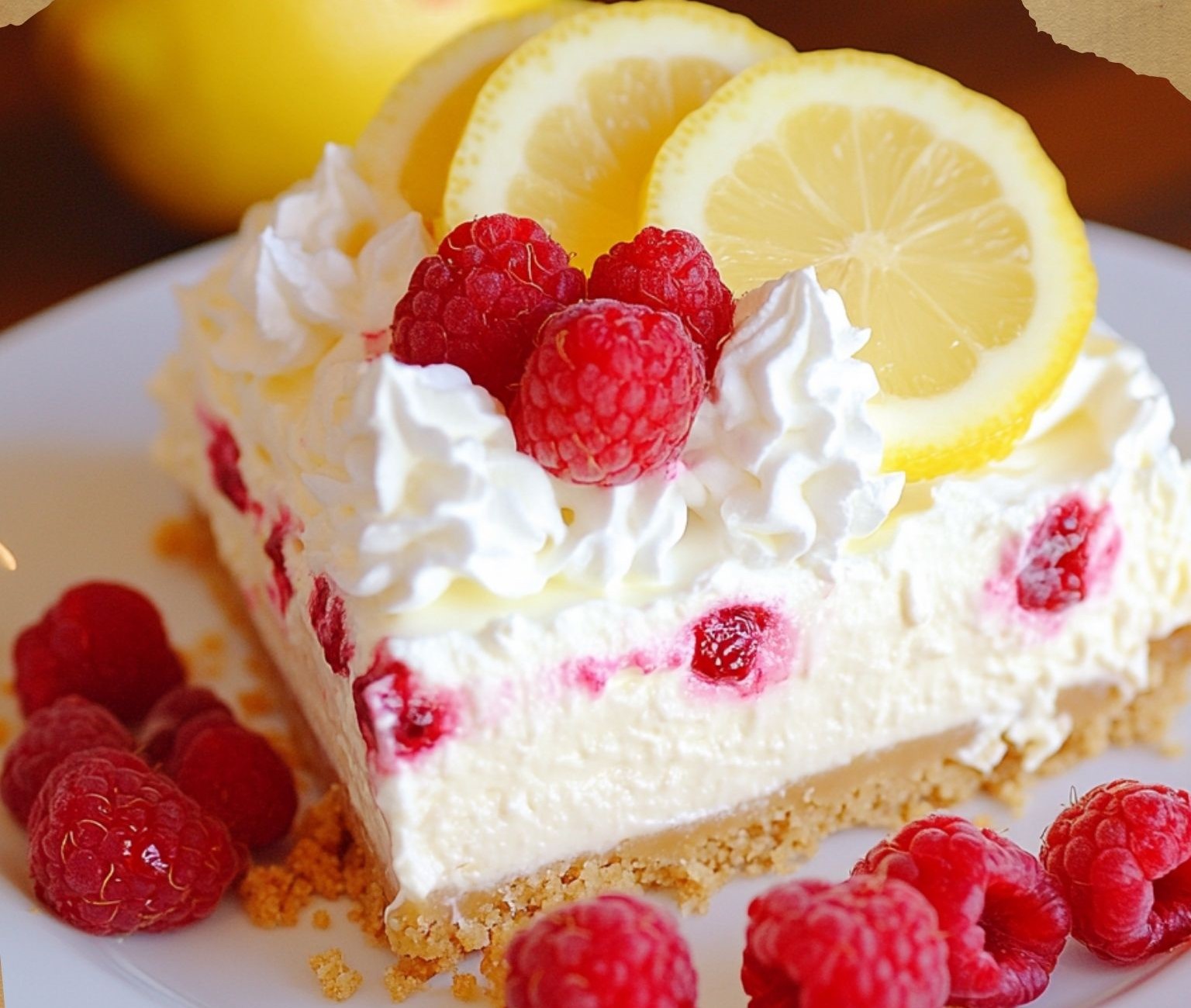 Easy No-Bake Lemon Raspberry Cheesecake - Recipe Delice