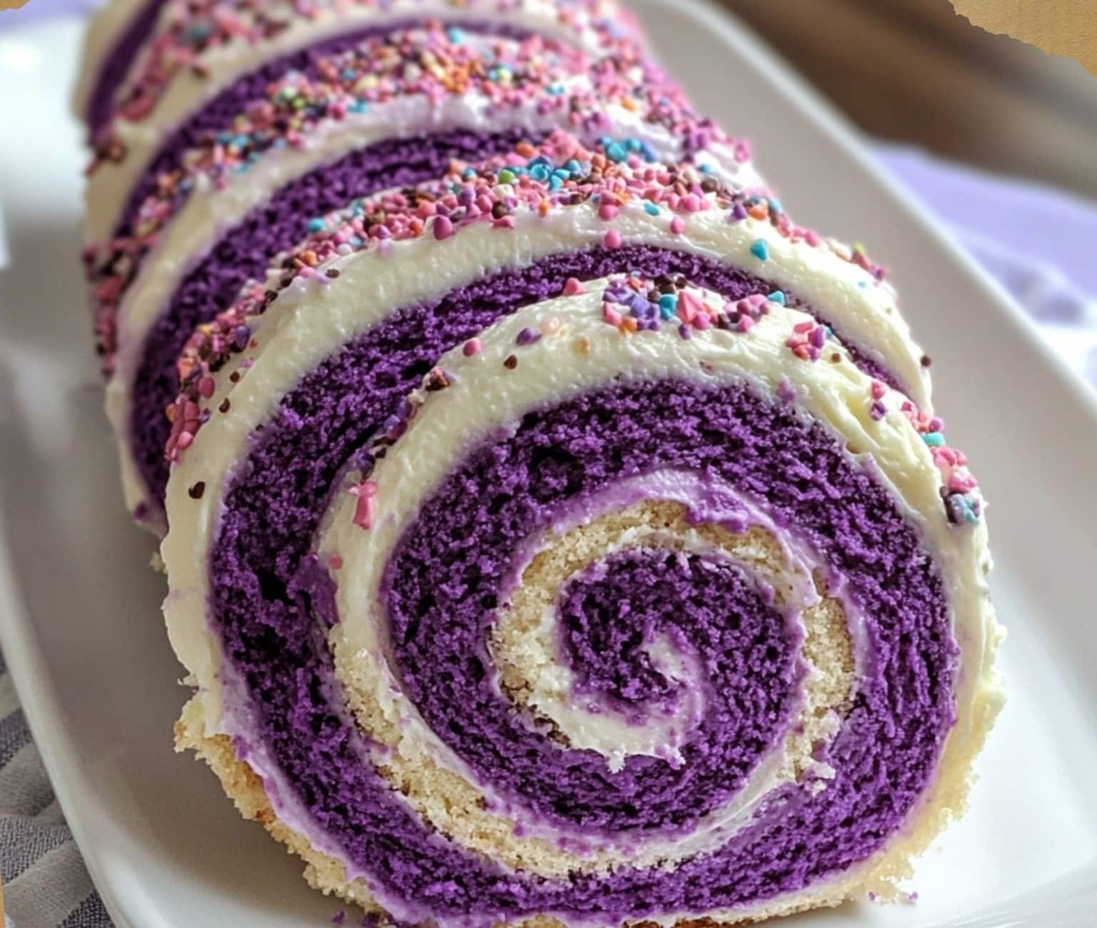 Purple Velvet Cake Roll - Recipe Delice