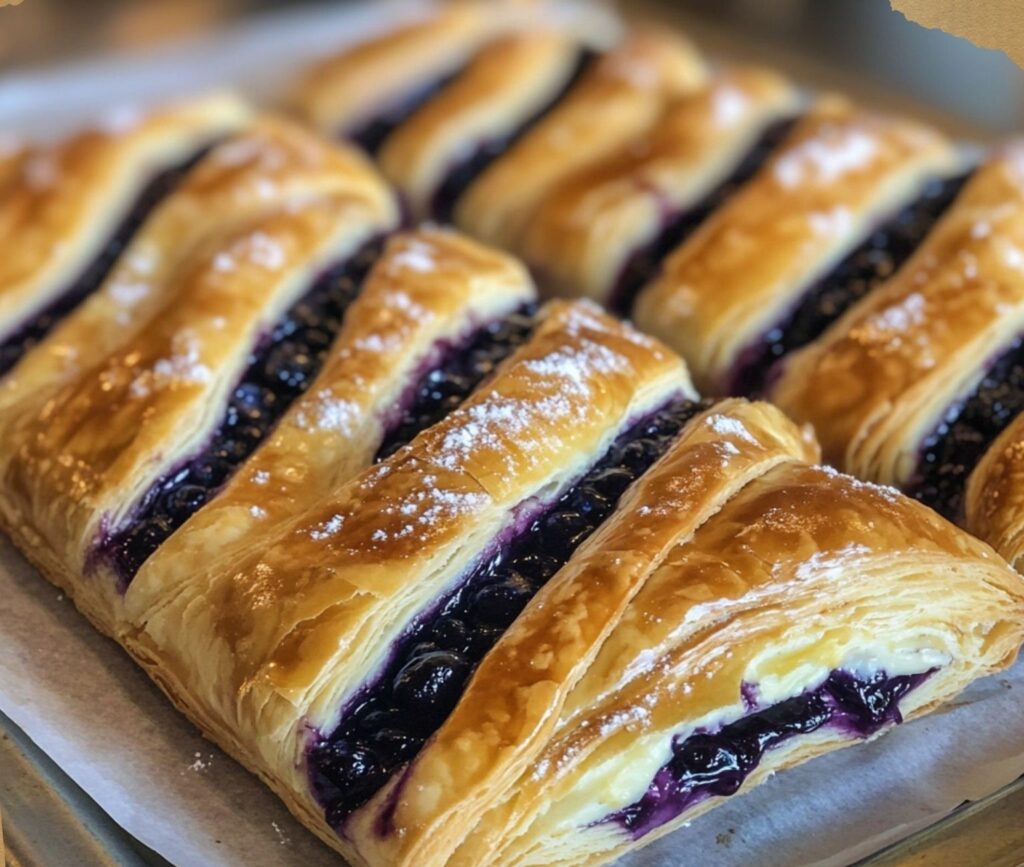 Blueberry Puff Pastry Braid - Recipe Delice