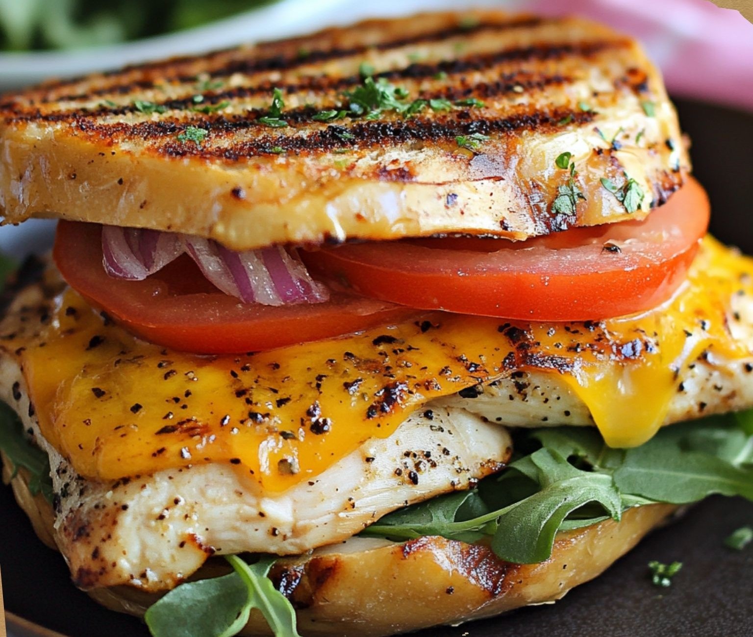 Grilled Chicken Three-Cheese Sandwich - Recipe Delice