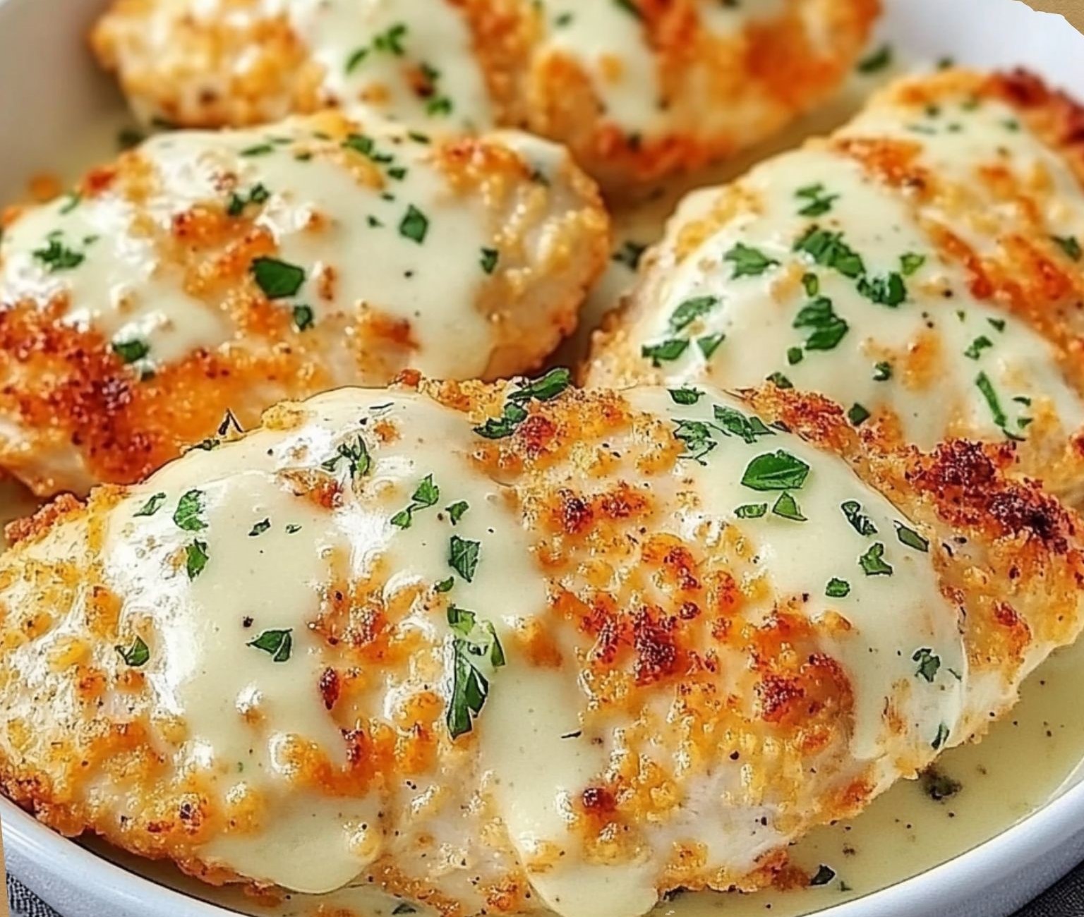 Juicy Baked Caesar Chicken with Parmesan Sauce - Recipe Delice
